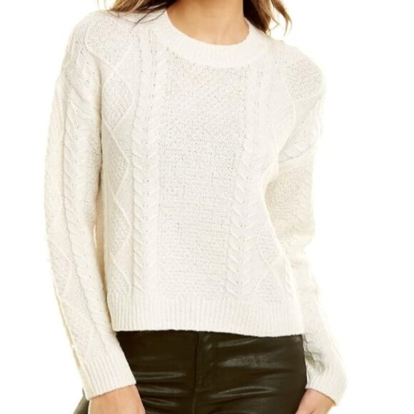 Vince | Sweaters | Vince Merino Wool White Cable Knit Knotted Braided ...
